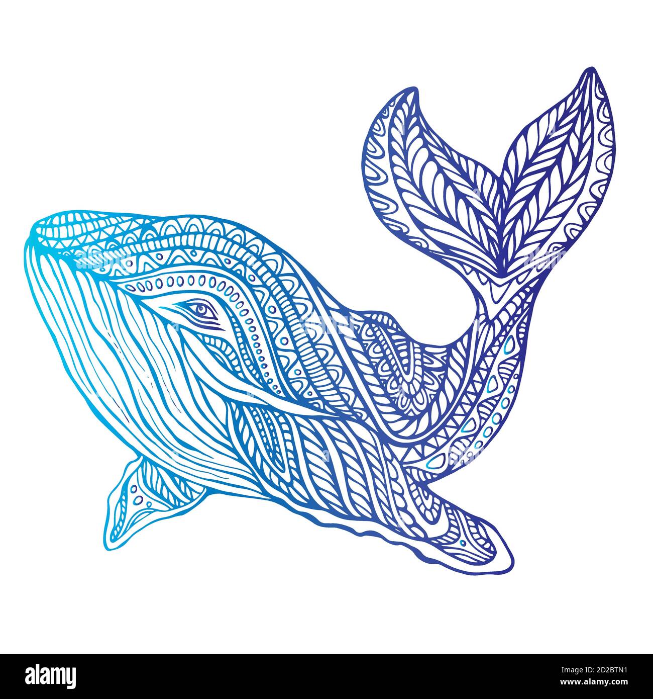Surreal decorative whale, psychedelic vintage style Stock Vector Image ...