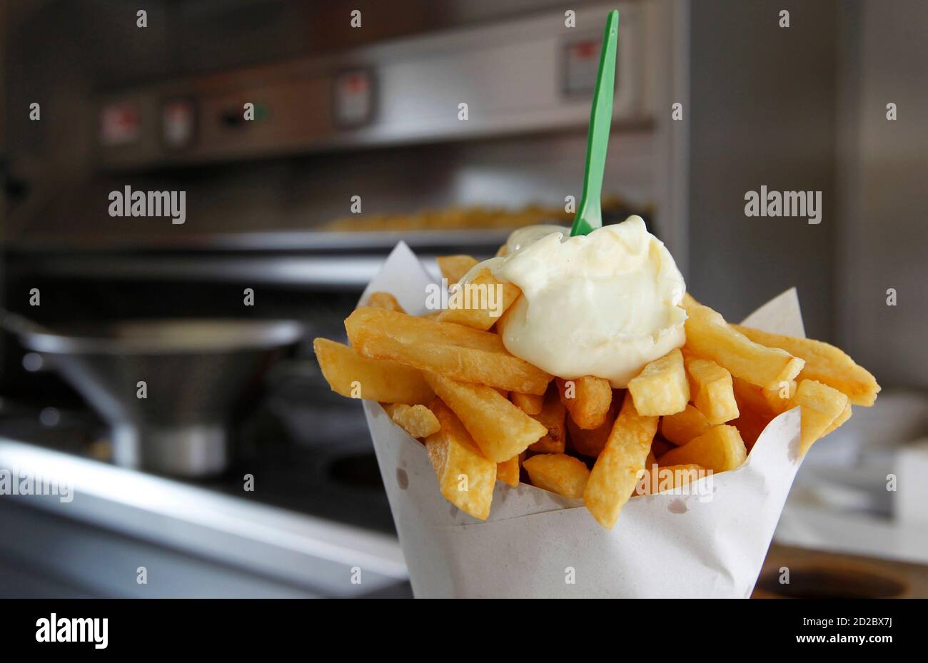 Belgium frites cone hi-res stock photography and images - Alamy