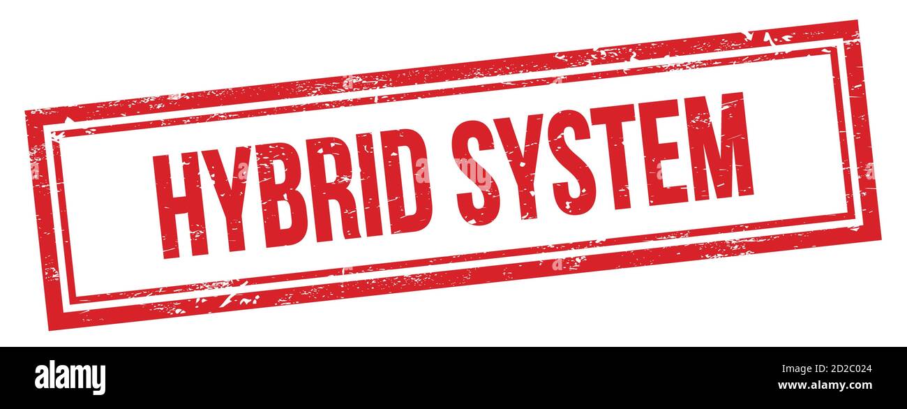 HYBRID SYSTEM text on red grungy vintage rectangle stamp Stock Photo ...