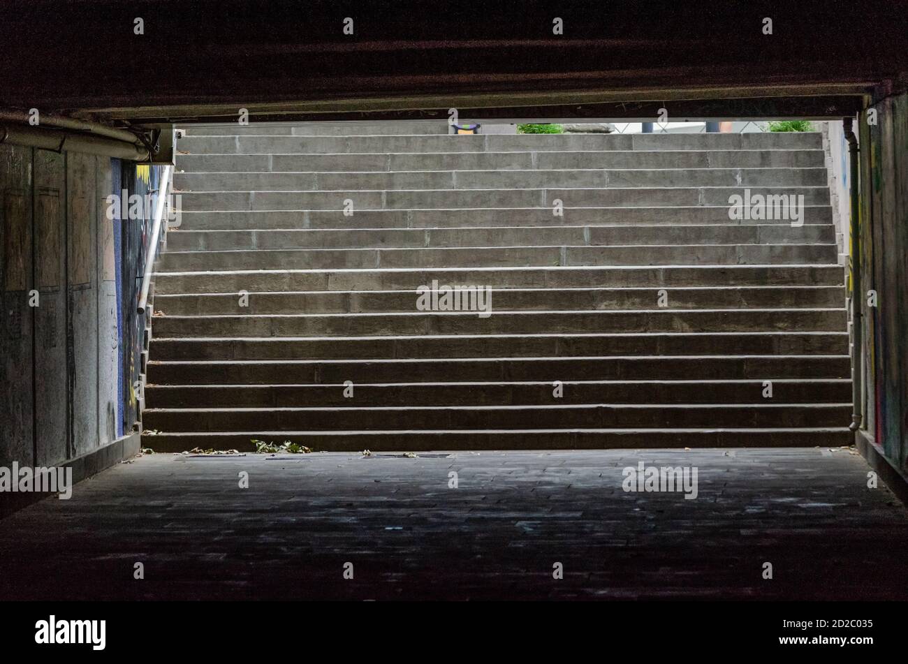 Steps from the underpass. Exit to the city. Output Stock Photo - Alamy