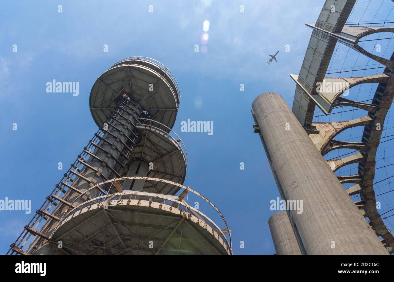 Observation towers for the New York pavilion in Corona Park, Queens, NY ...
