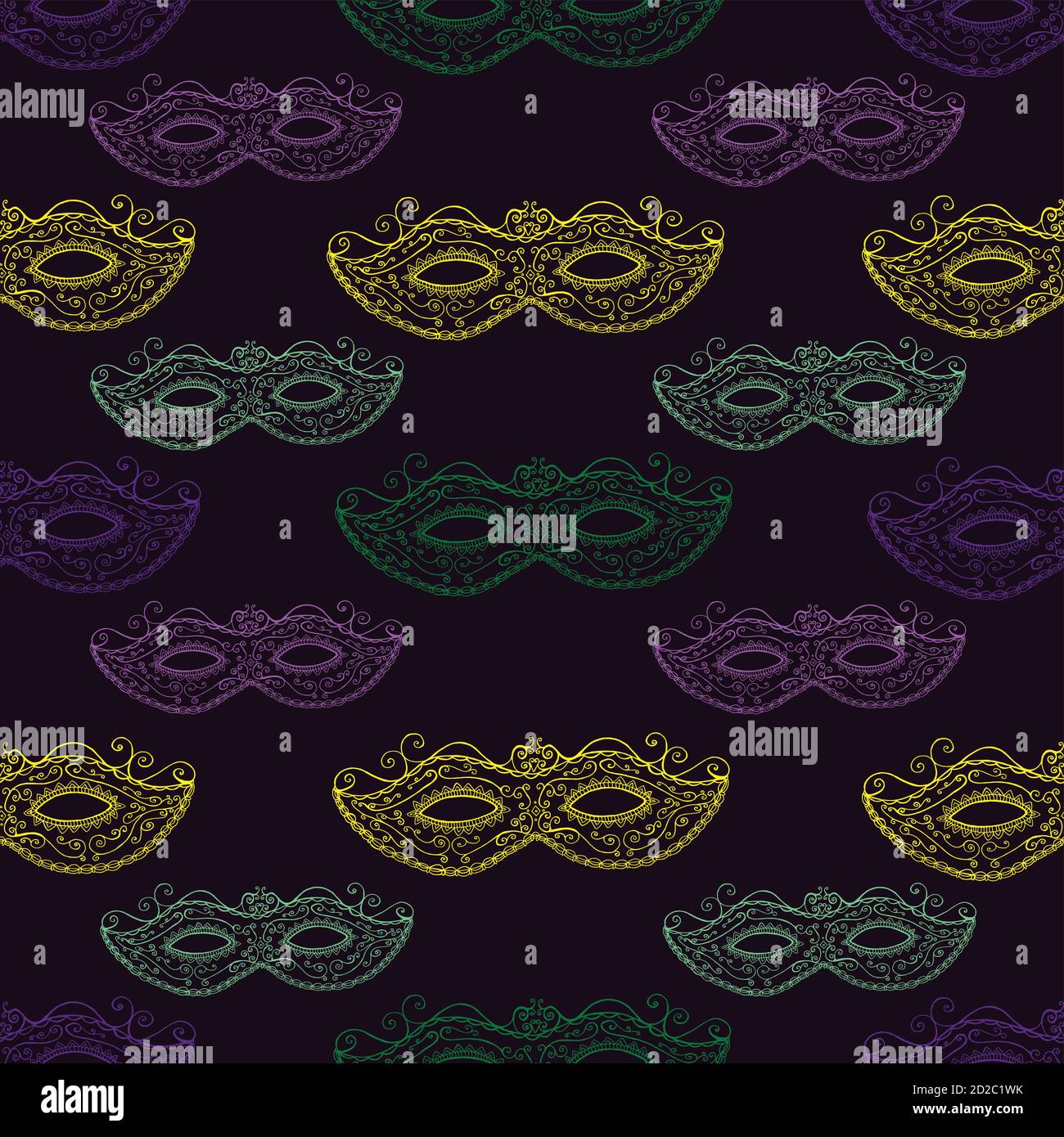 Seamless festive pattern with masks, doodle style Stock Vector Image ...