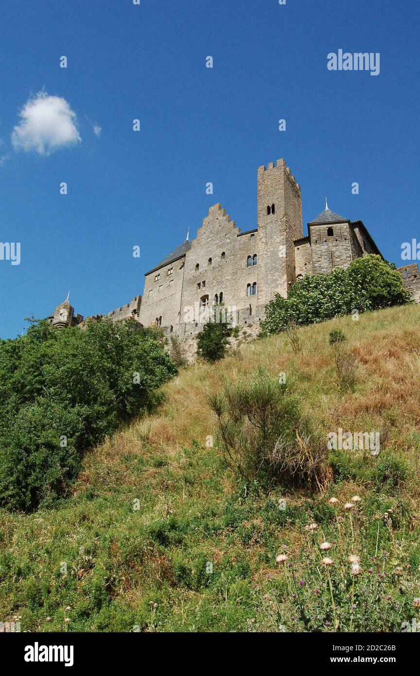 City of Carcasson, France provence, Fortified city of Catcason, south ...