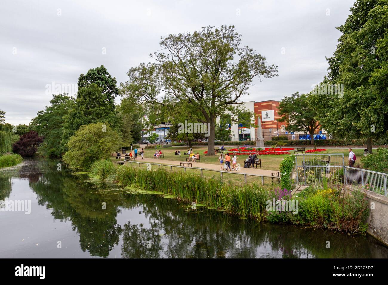 General view of a section of the River Can through Bell Meadow Park ...