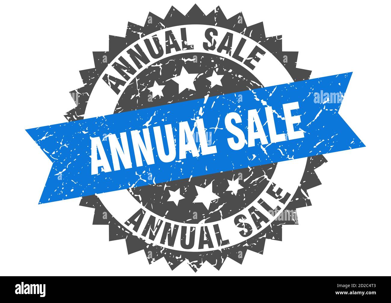 annual sale stamp. round grunge sign with ribbon Stock Vector Image ...