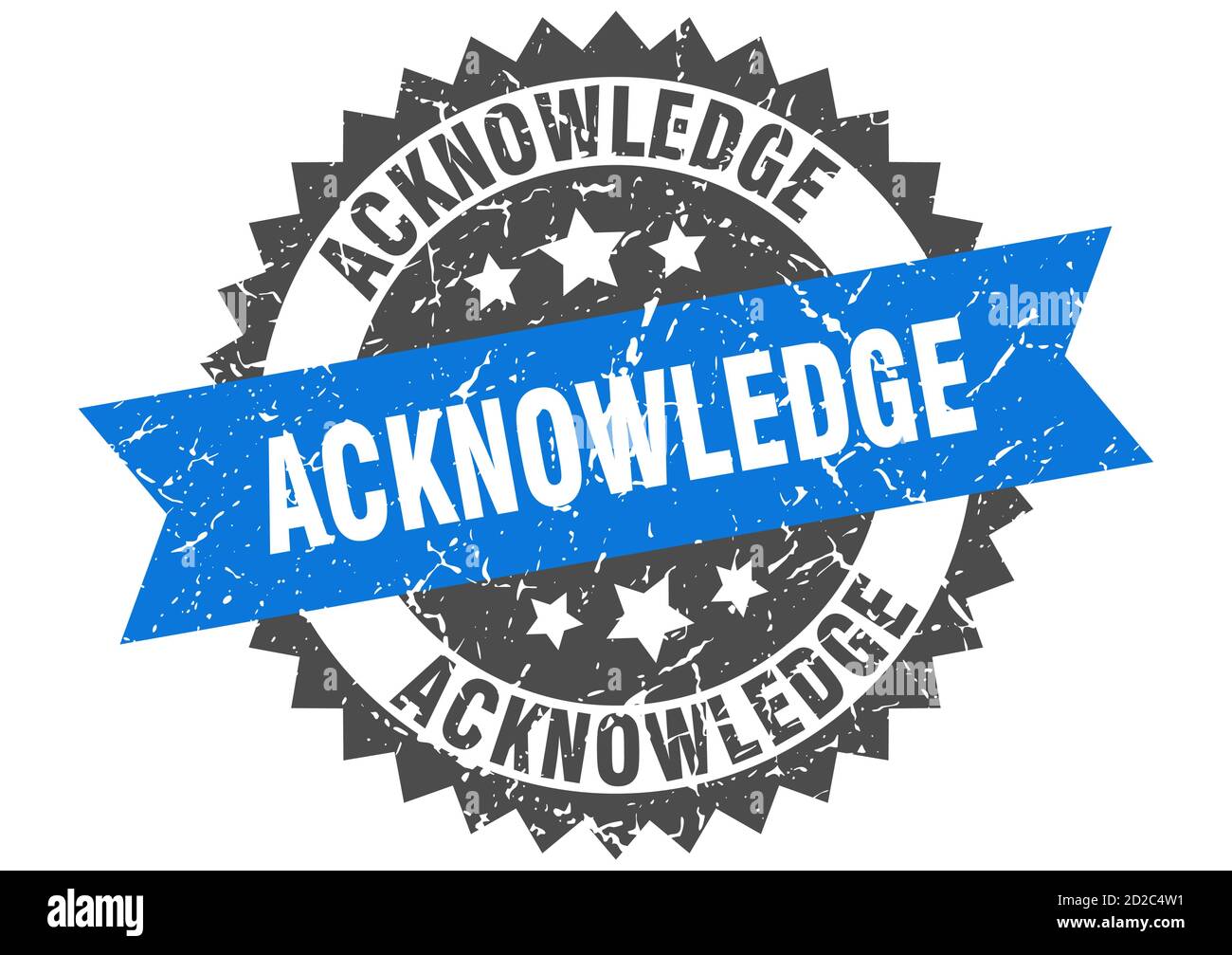 acknowledge stamp. round grunge sign with ribbon Stock Vector Image ...