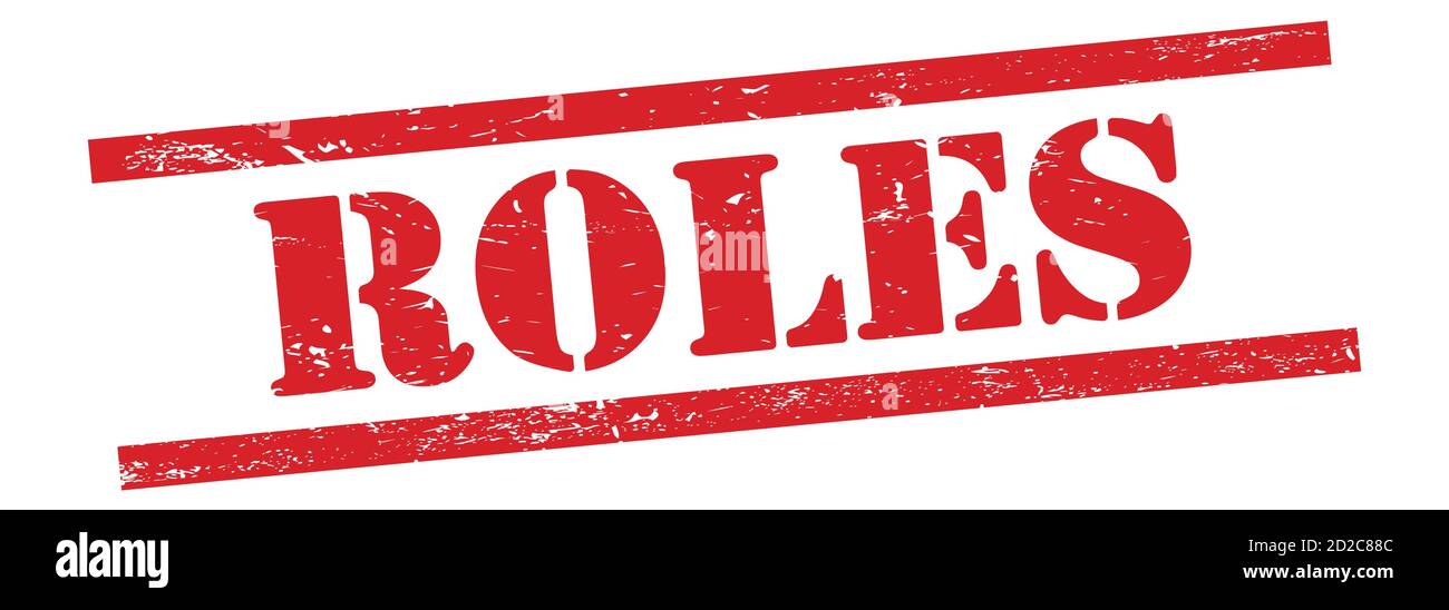 ROLES text on red grungy vintage rubber stamp Stock Photo - Alamy