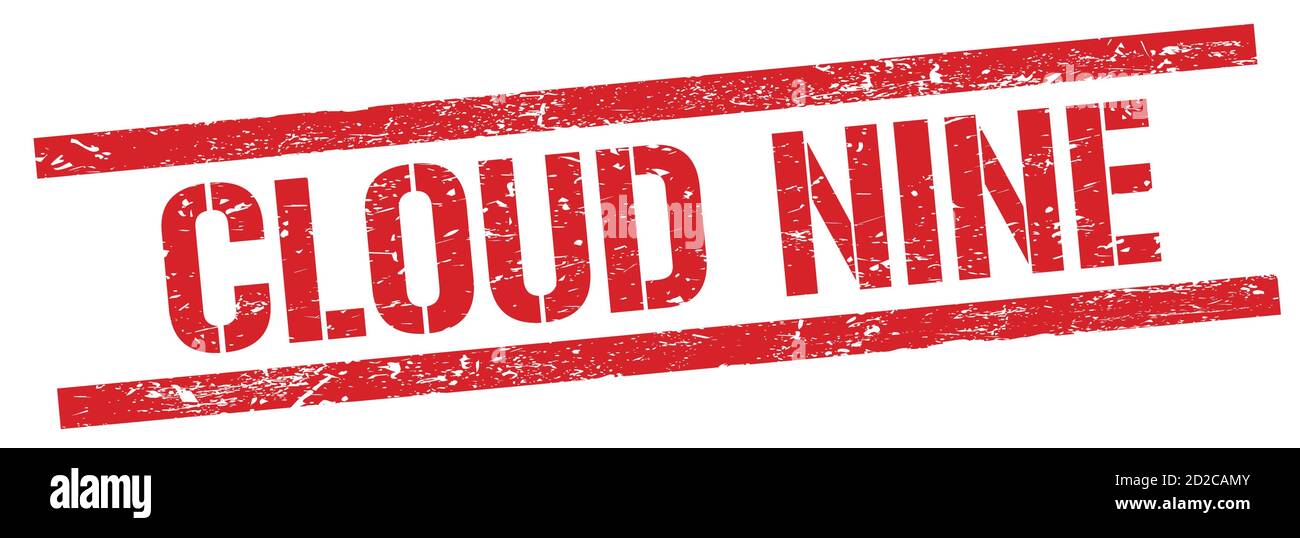 CLOUD NINE text on red grungy rectangle stamp sign Stock Photo - Alamy