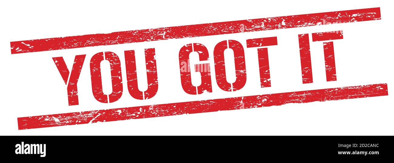 YOU GOT IT text on red grungy rectangle stamp sign Stock Photo - Alamy