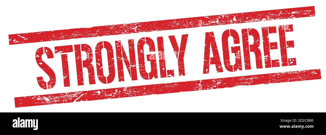 STRONGLY AGREE text on red grungy rectangle stamp sign Stock Photo - Alamy