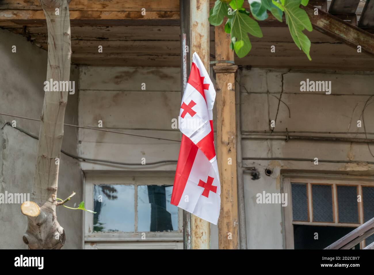 Georgian flag on house hi-res stock photography and images - Alamy