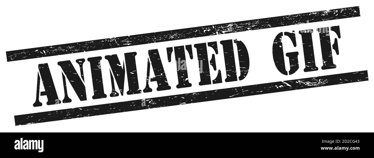 ANIMATED GIF text on black grungy rectangle vintage stamp Stock Photo ...