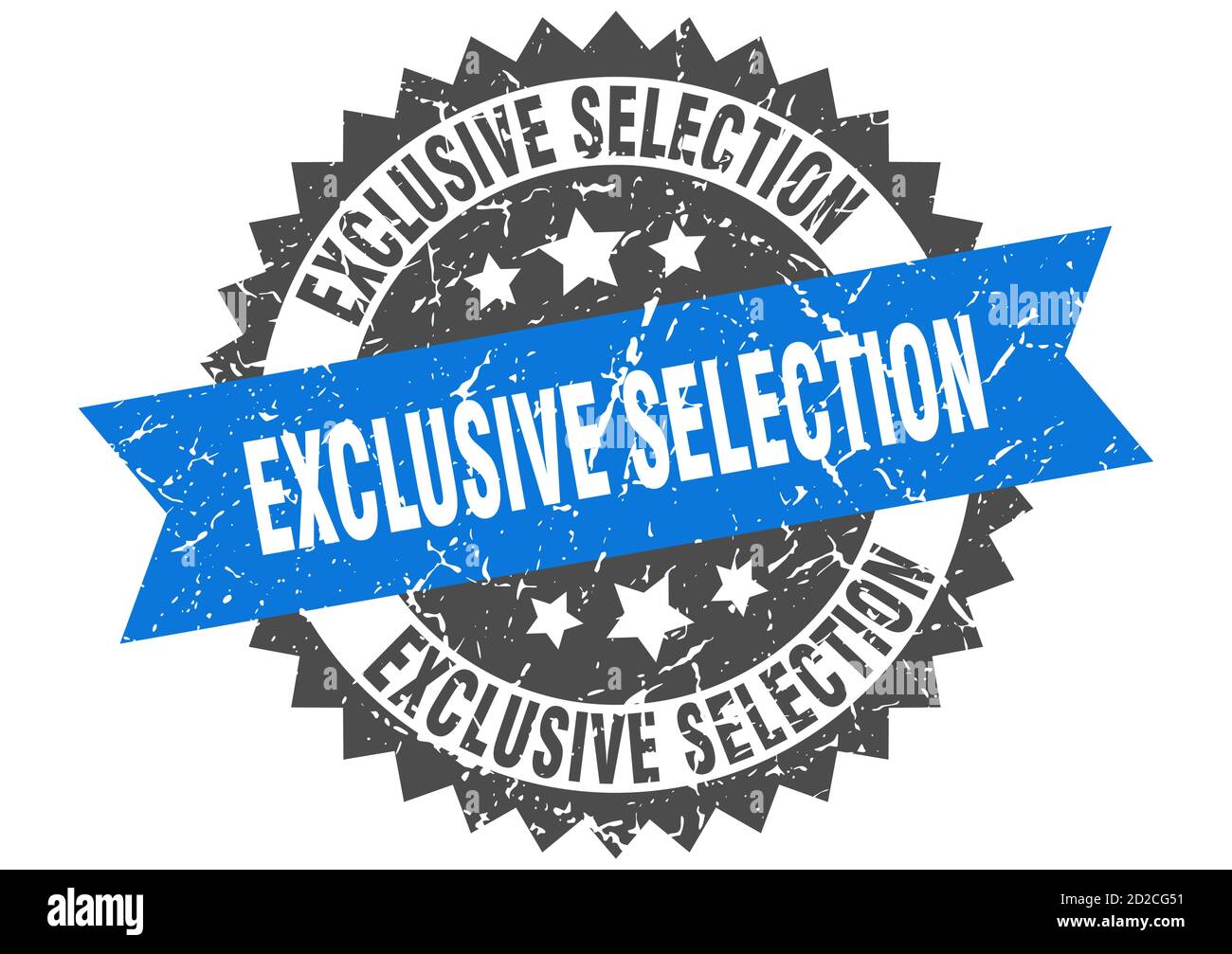 exclusive selection stamp. round grunge sign with ribbon Stock Vector ...