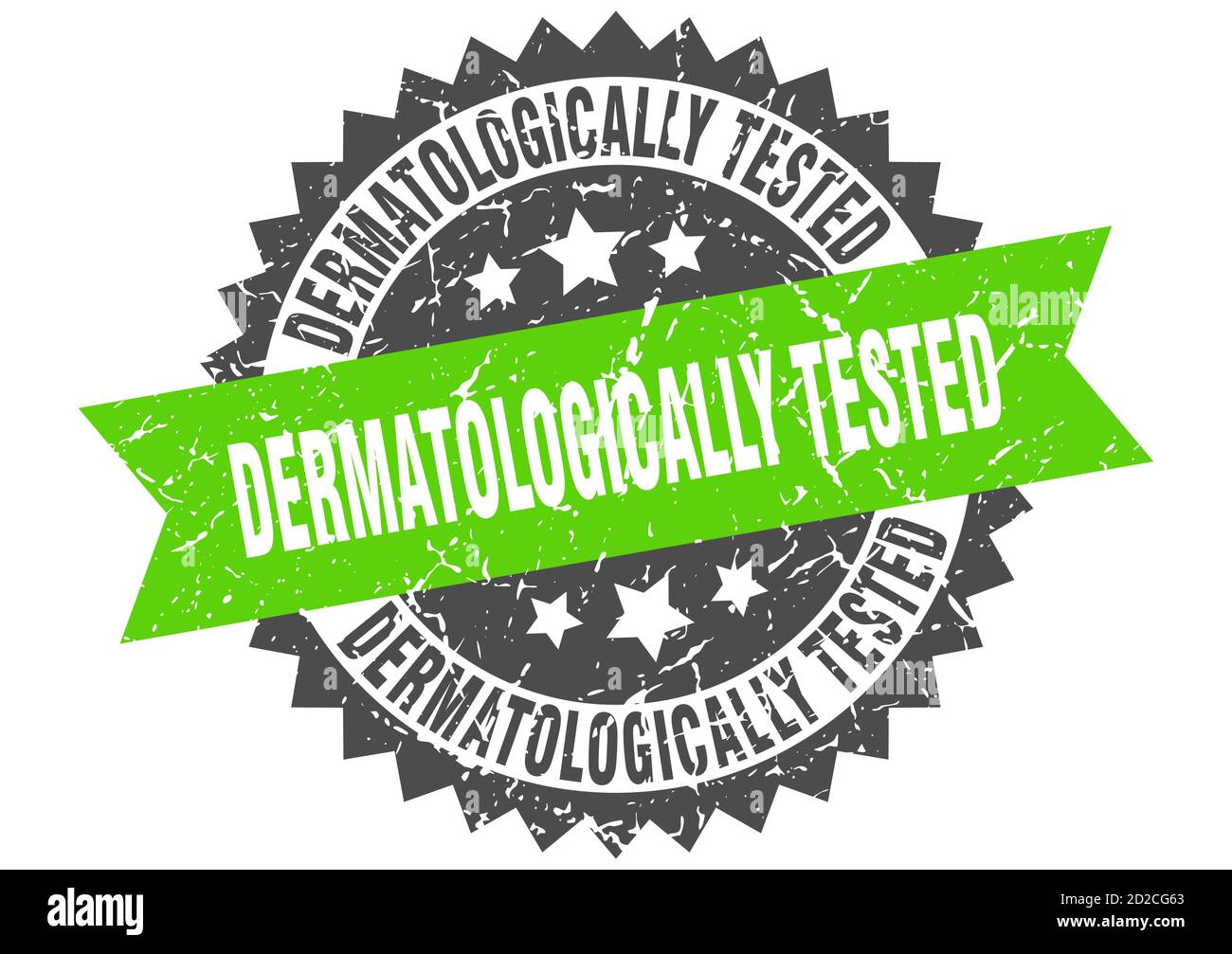 dermatologically tested stamp. round grunge sign with ribbon Stock ...