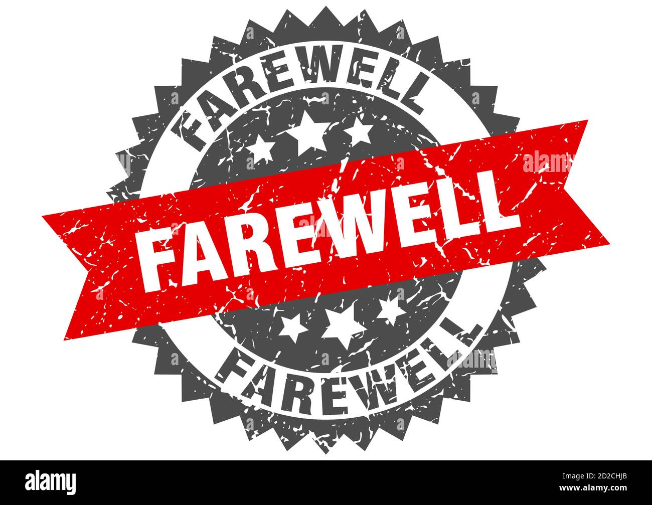 farewell stamp. round grunge sign with ribbon Stock Vector Image & Art ...