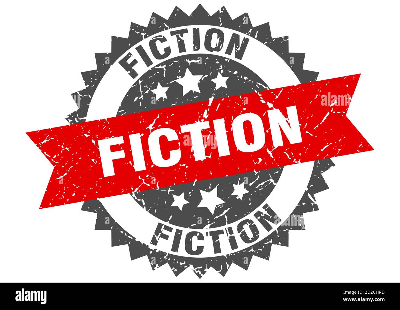 fiction stamp. round grunge sign with ribbon Stock Vector Image & Art ...