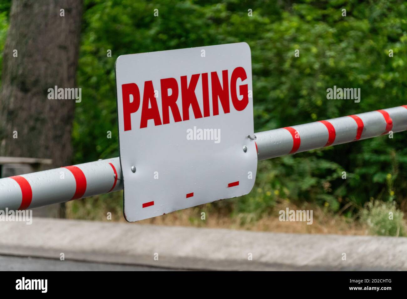 Barrier Automatic Security System. Close-up of the parking sign Stock ...