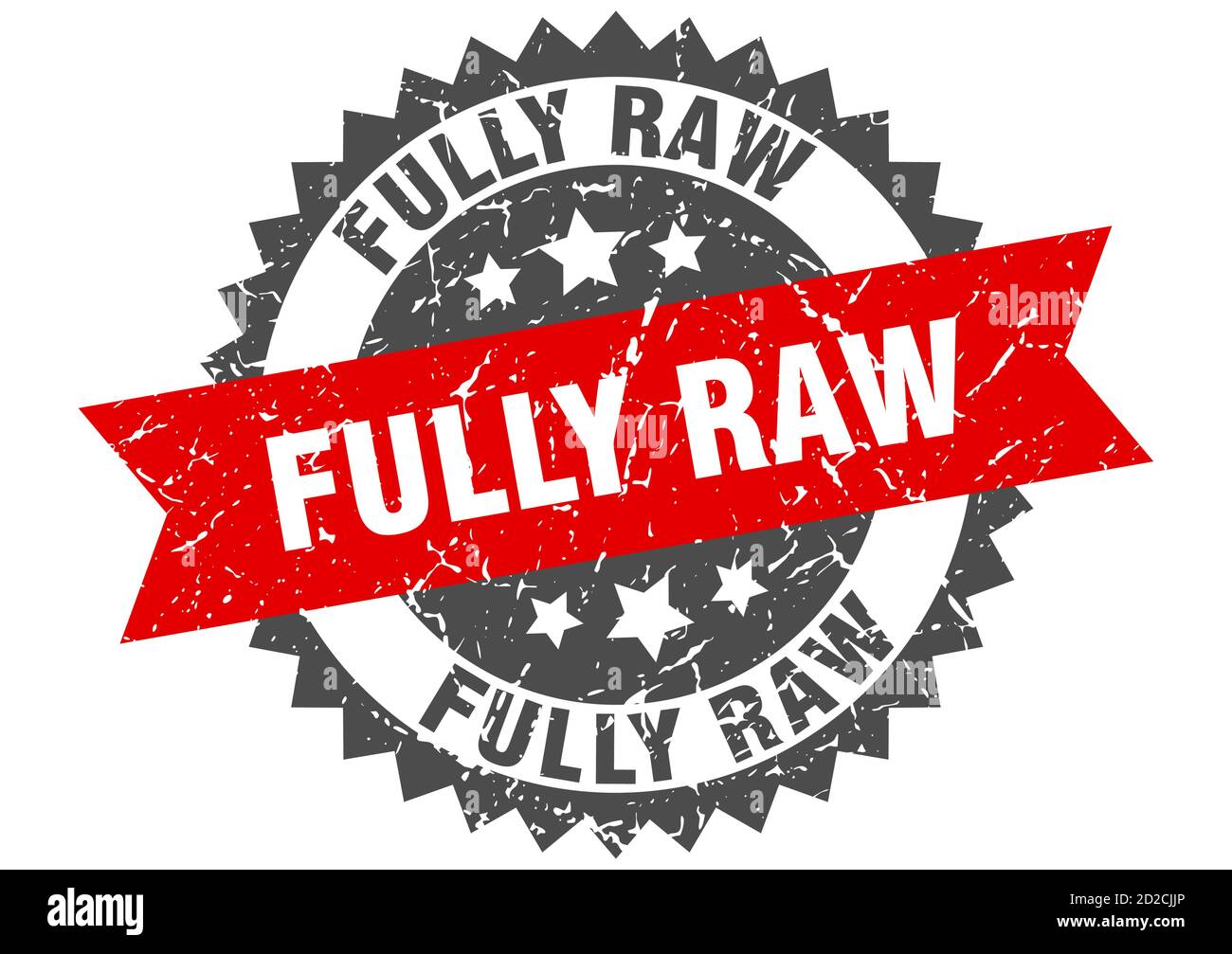 fully raw stamp. round grunge sign with ribbon Stock Vector Image & Art ...
