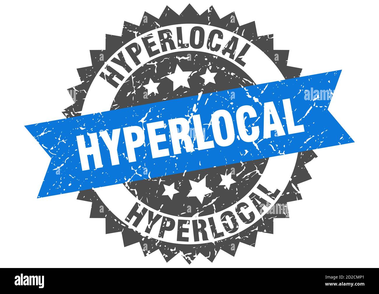 hyperlocal stamp. round grunge sign with ribbon Stock Vector Image ...