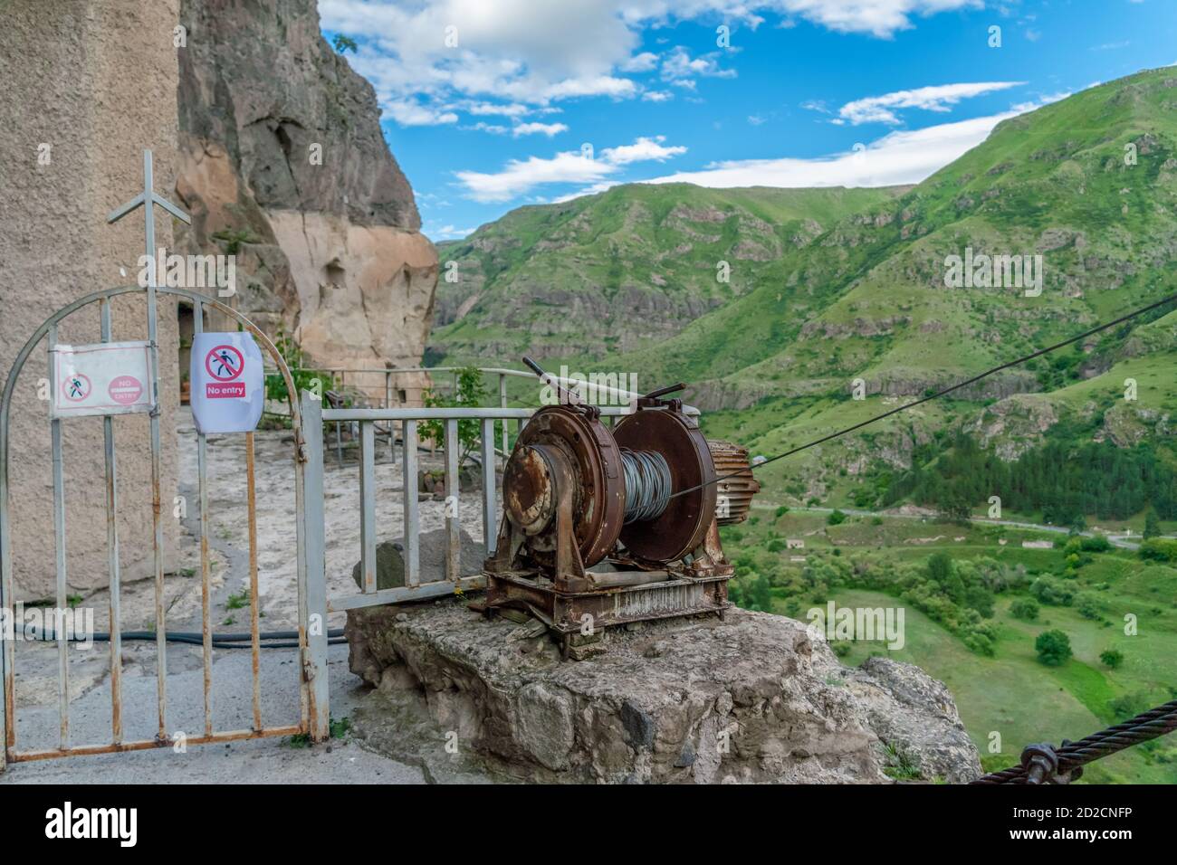 Rope sling or rope sling on a crane roll drum or a hoist crane winch ...