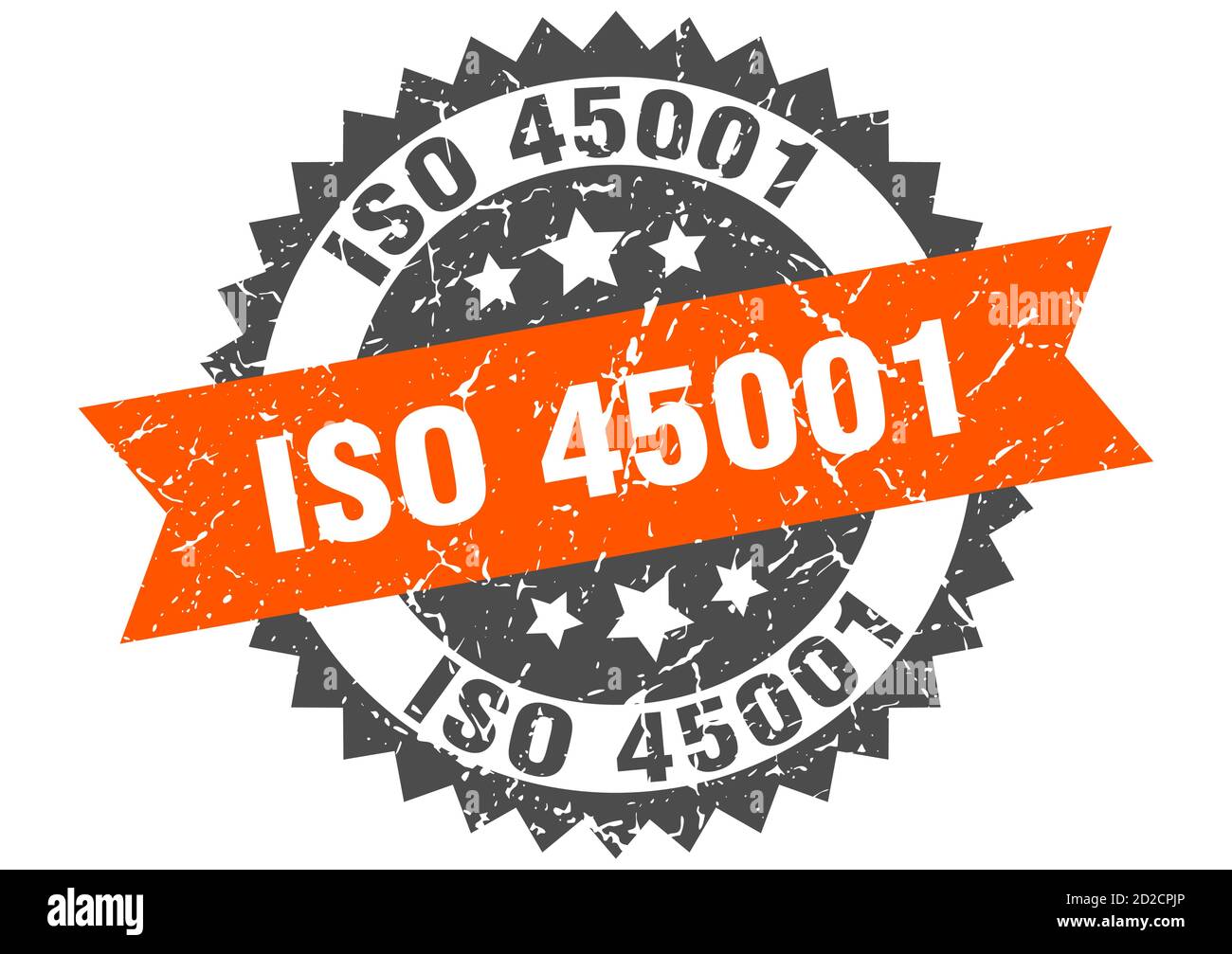 iso 45001 stamp. round grunge sign with ribbon Stock Vector Image & Art ...