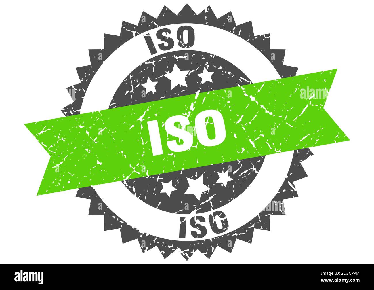iso stamp. round grunge sign with ribbon Stock Vector Image & Art - Alamy