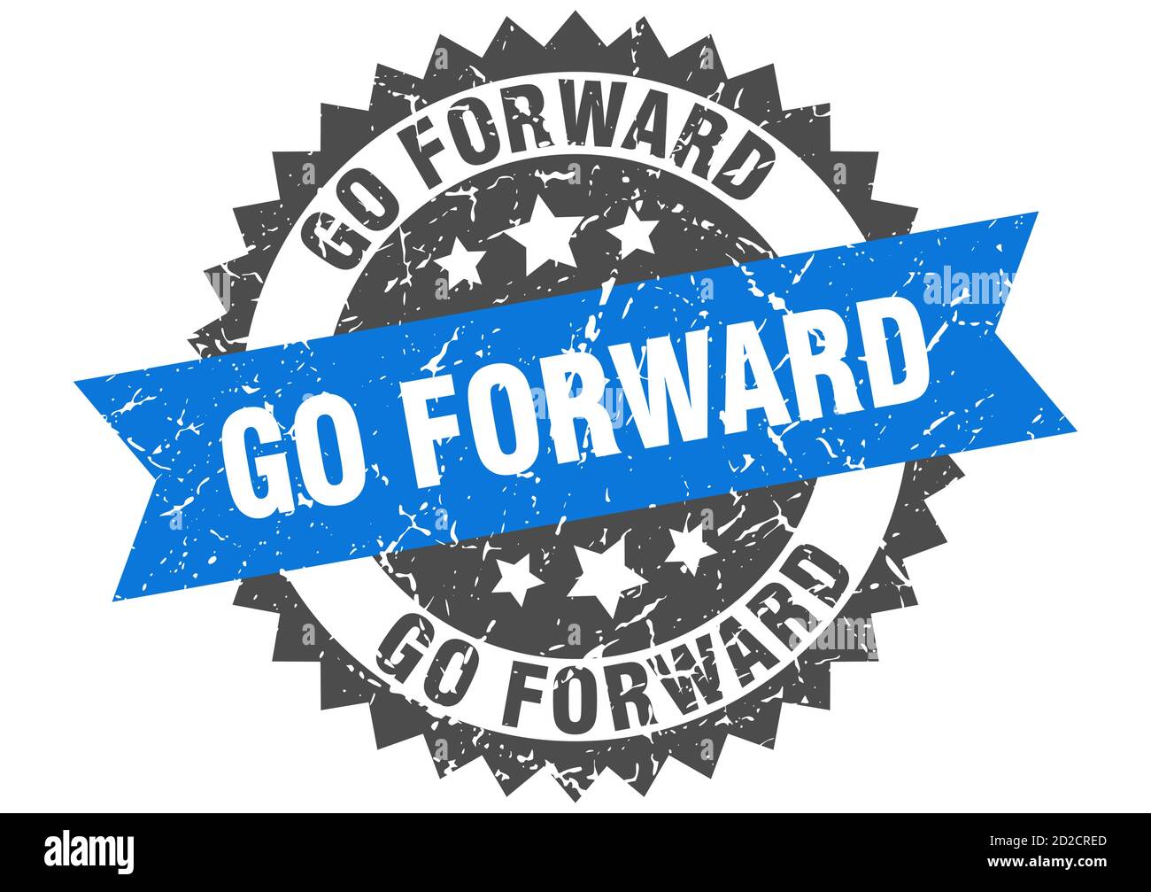 go forward stamp. round grunge sign with ribbon Stock Vector Image ...