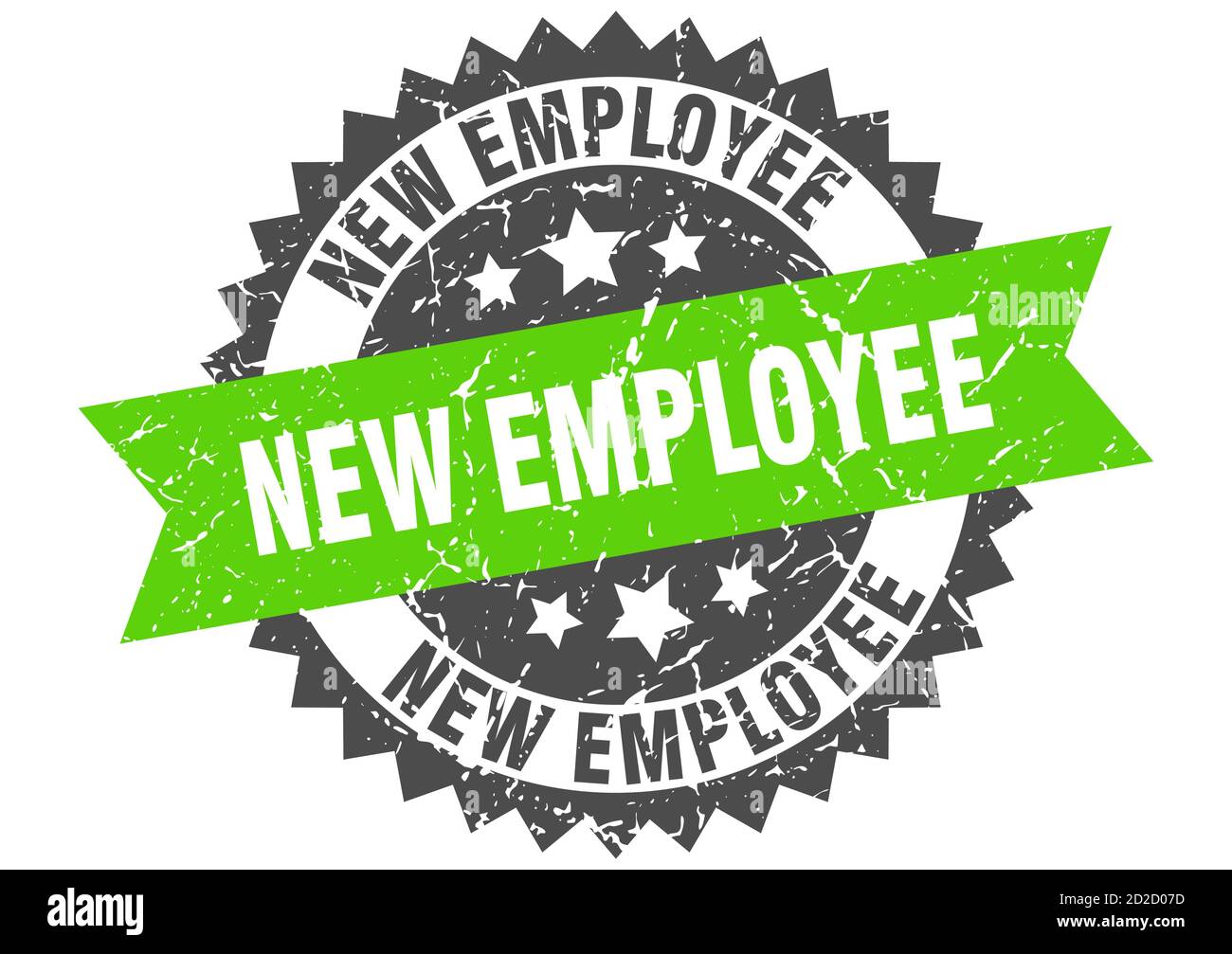 new employee stamp. round grunge sign with ribbon Stock Vector Image ...