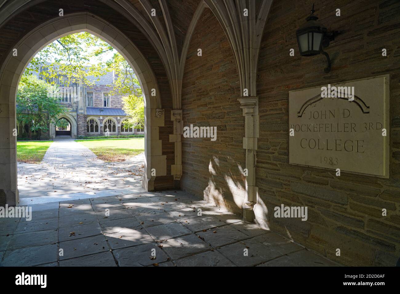 PRINCETON, NJ -30 SEP 2020- View of gothic arches at Rockefeller ...