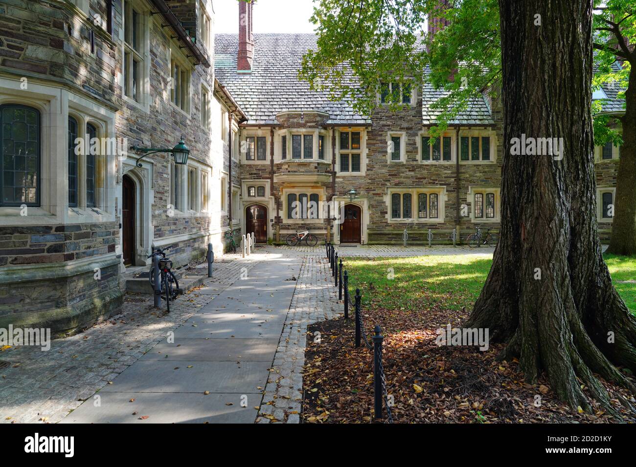 PRINCETON, NJ -30 SEP 2020- View of gothic arches at Rockefeller ...