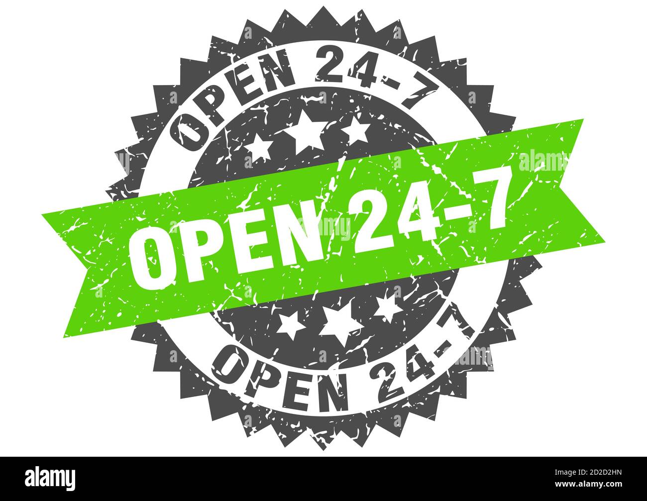 open 24 7 stamp. round grunge sign with ribbon Stock Vector Image & Art ...