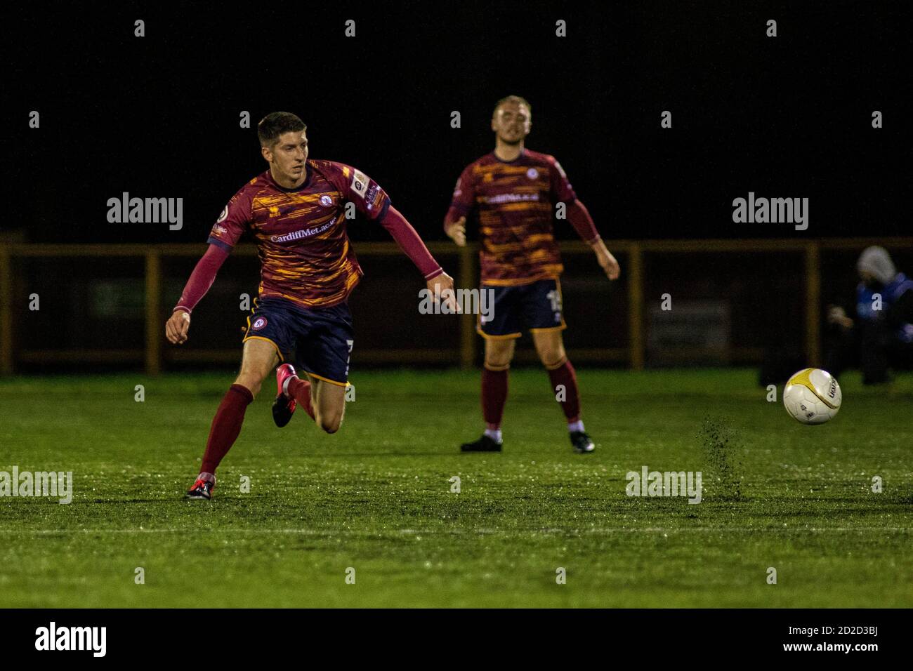 Barry, Wales, UK. 6th Oct, 2020. Eliot Evans of Cardiff Met Barry Town ...