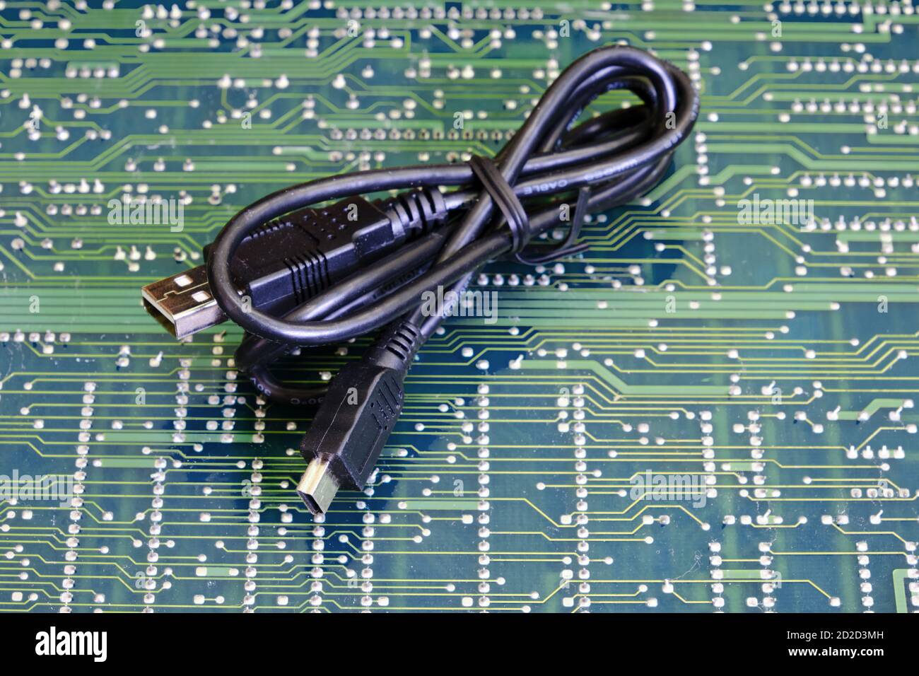 Usb cable wire against electronic circuit board Stock Photo - Alamy