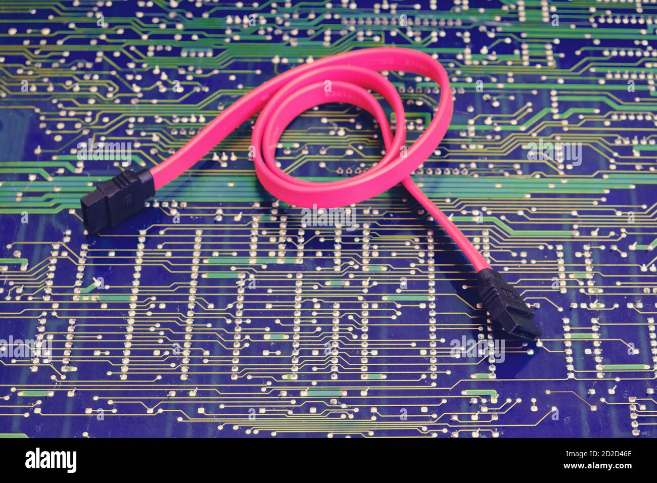 Sata cable wire against electronic circuit board Stock Photo - Alamy
