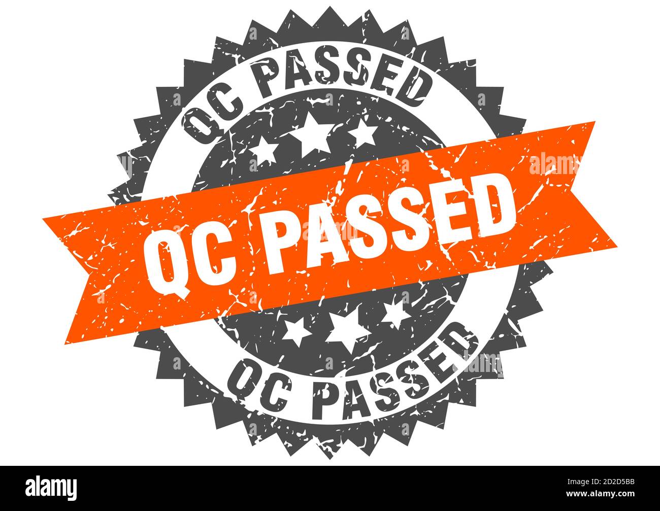qc passed stamp. round grunge sign with ribbon Stock Vector Image & Art ...
