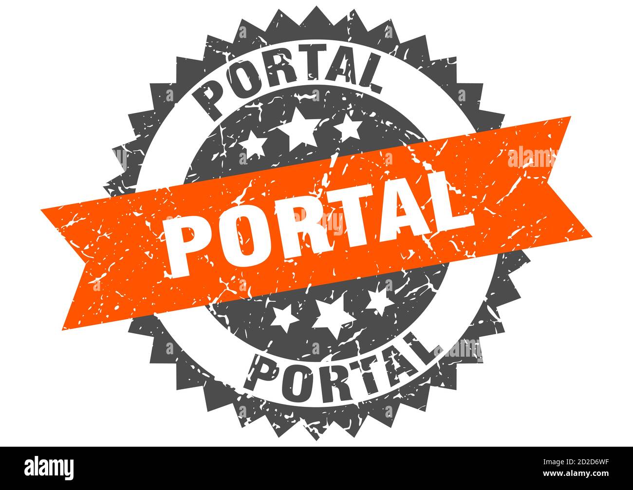 portal stamp. round grunge sign with ribbon Stock Vector Image & Art ...