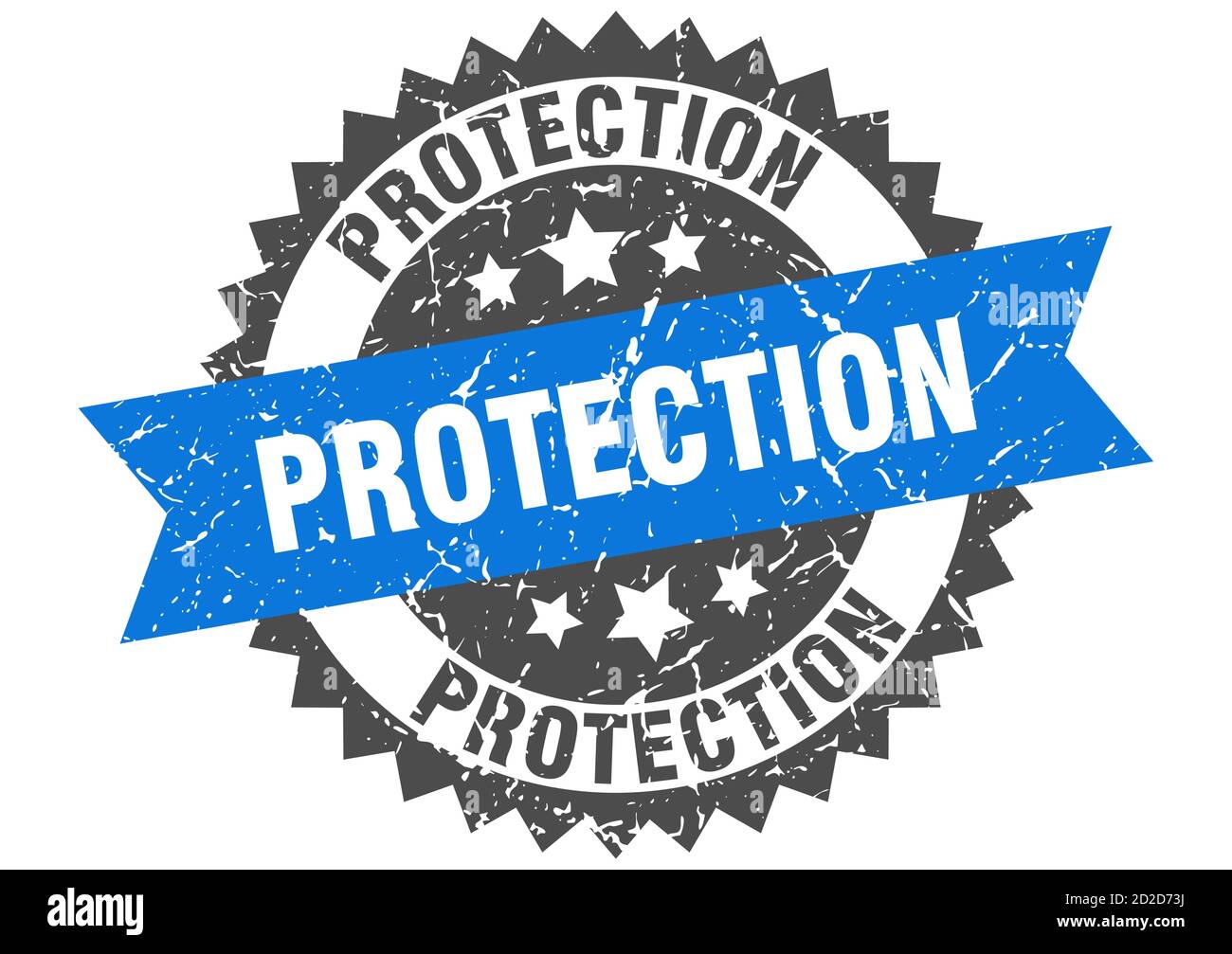 protection stamp. round grunge sign with ribbon Stock Vector Image ...