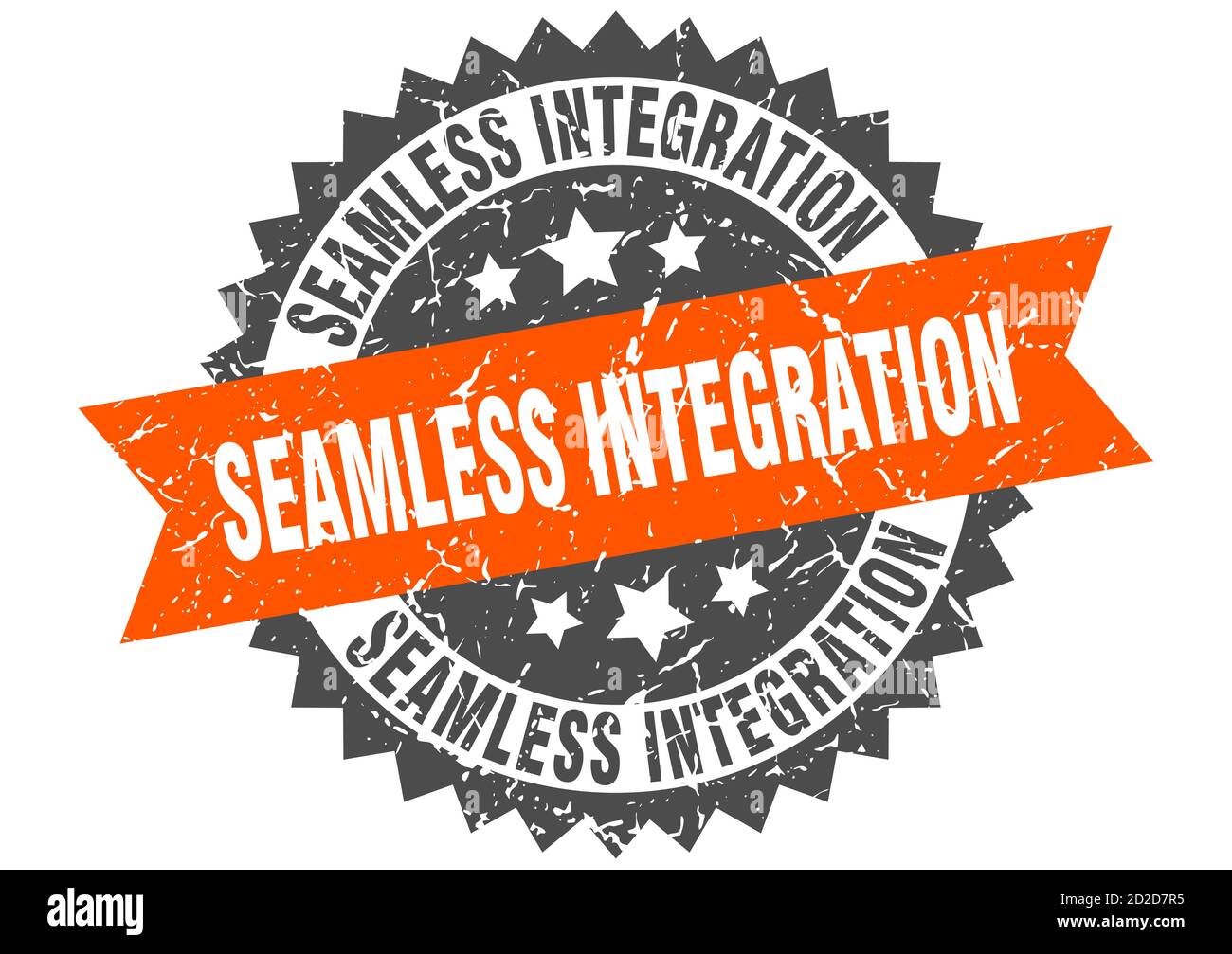 seamless integration stamp. round grunge sign with ribbon Stock Vector ...