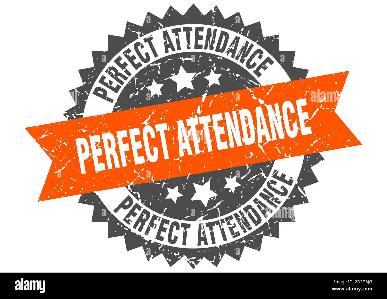 perfect attendance stamp. round grunge sign with ribbon Stock Vector ...