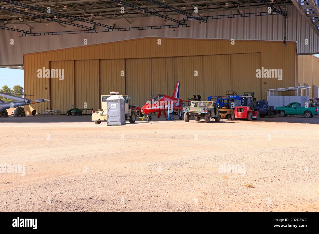 RAF Hawk of the Red Arrows outside the delivery hanger at the Pima Air ...