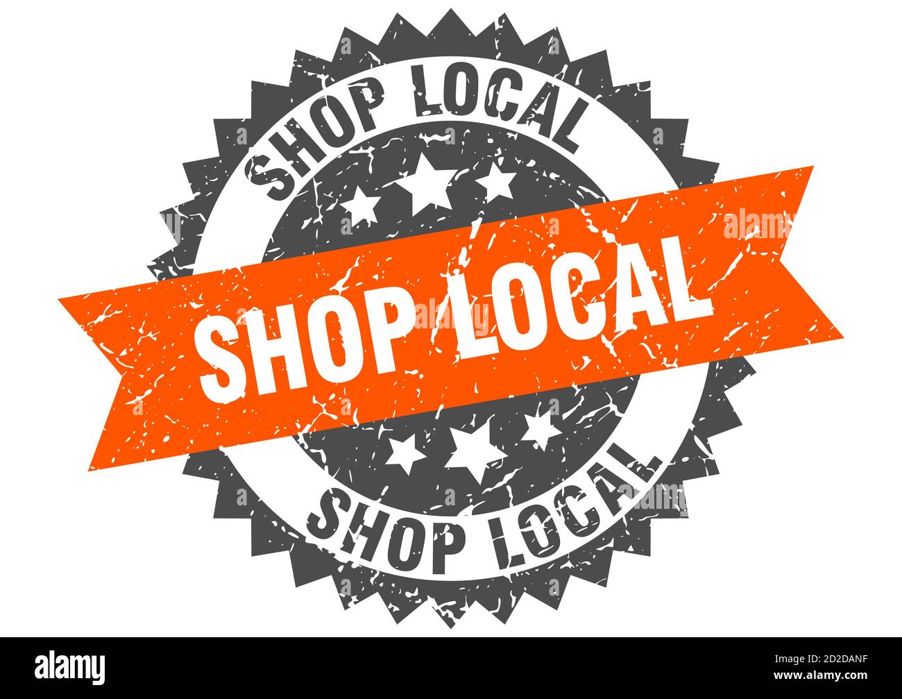 shop local stamp. round grunge sign with ribbon Stock Vector Image ...