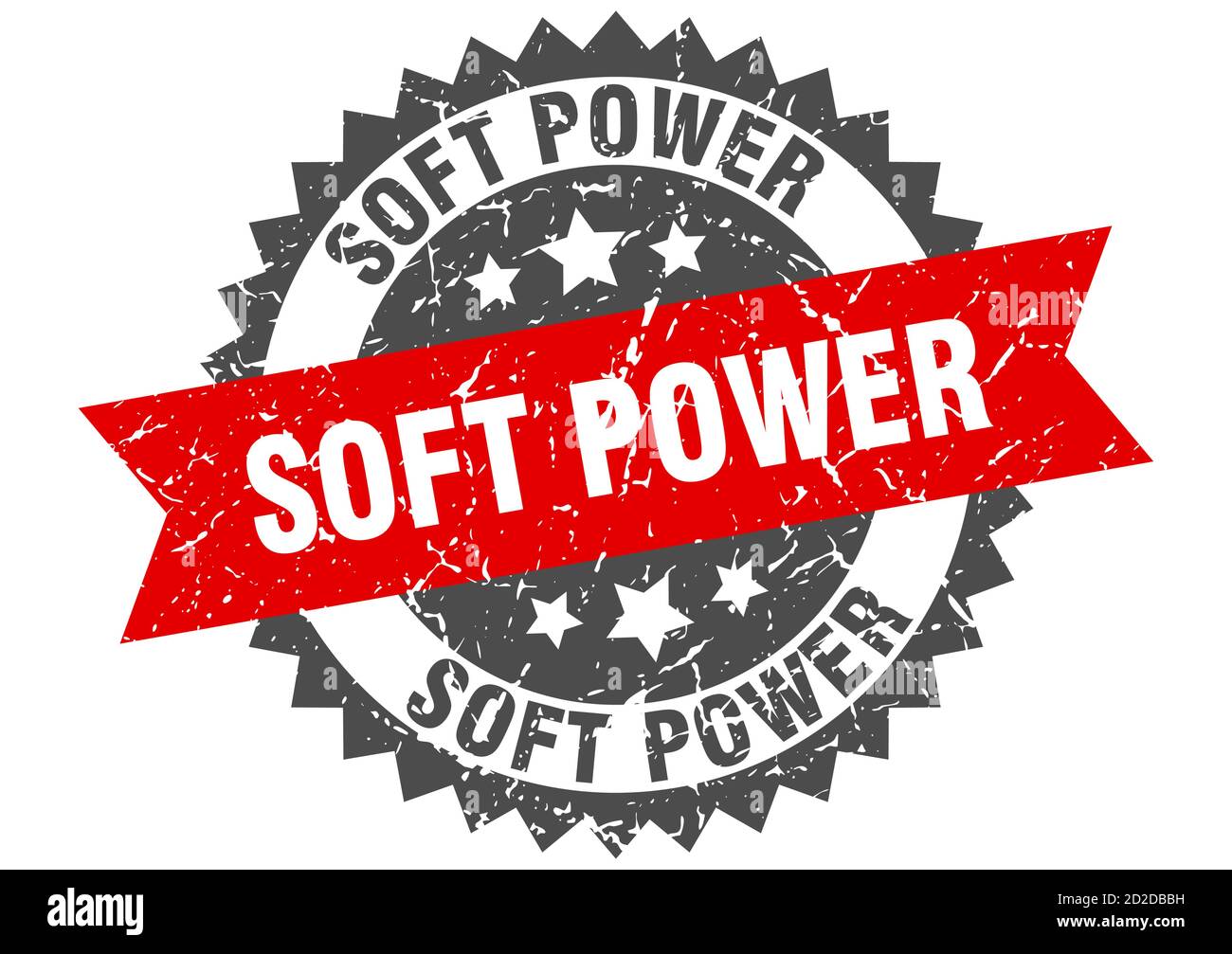 soft power stamp. round grunge sign with ribbon Stock Vector Image ...