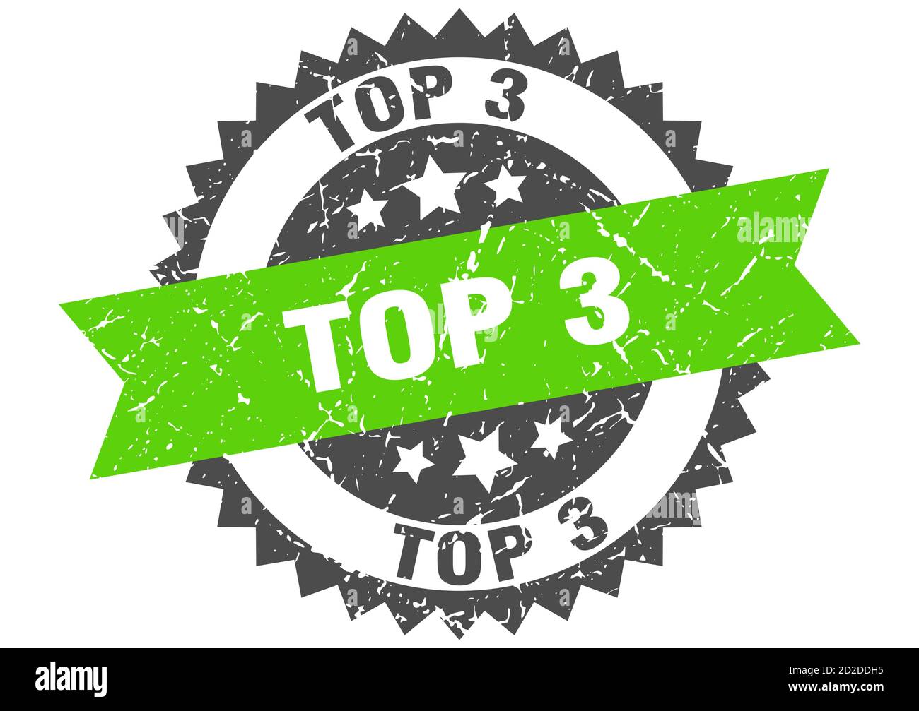 top 3 stamp. round grunge sign with ribbon Stock Vector Image & Art - Alamy