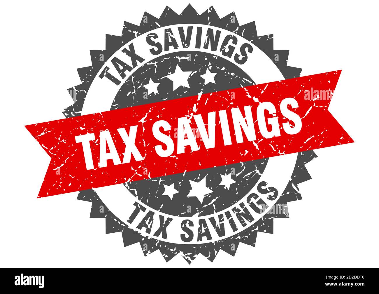 tax savings stamp. round grunge sign with ribbon Stock Vector Image ...