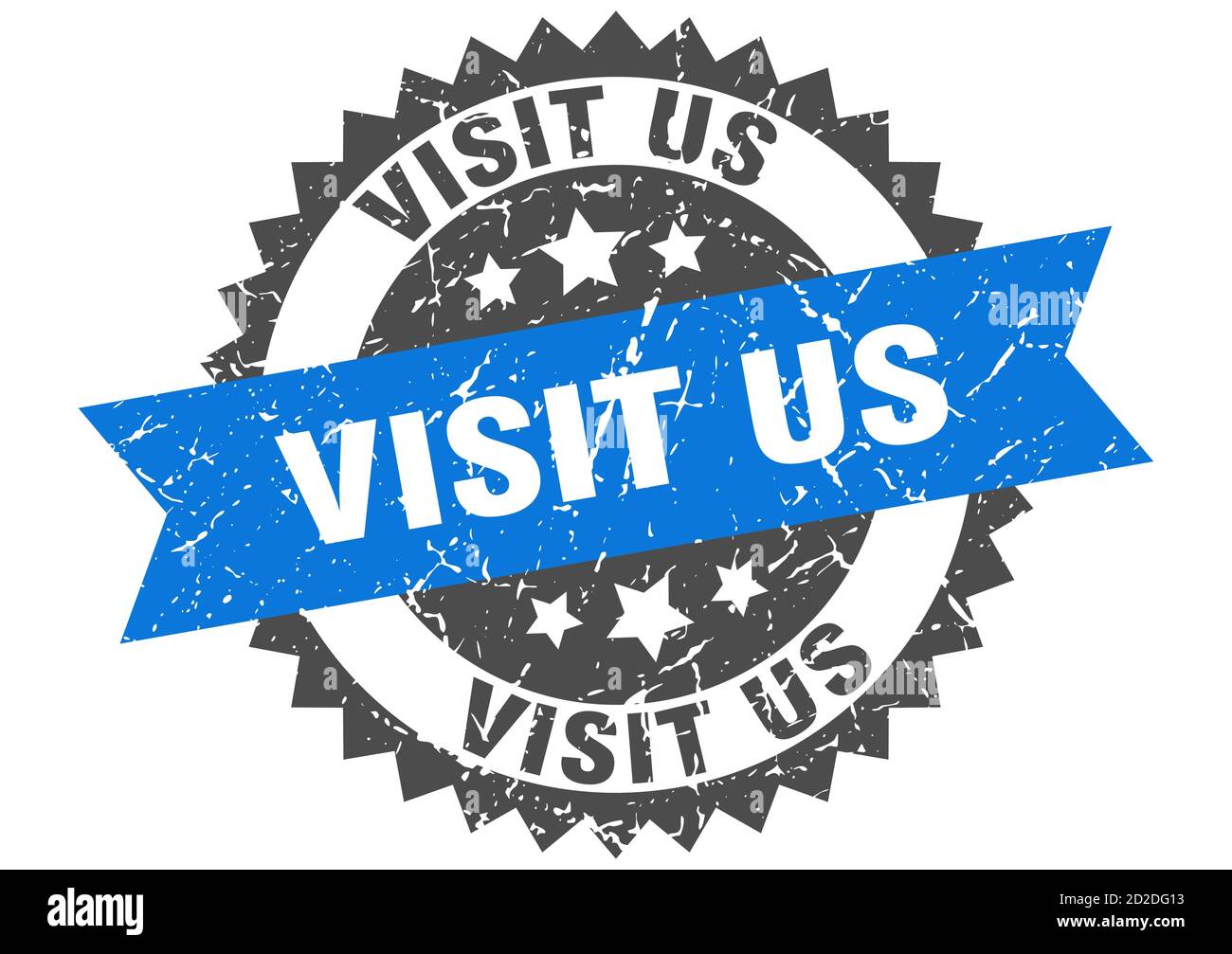 visit us stamp. round grunge sign with ribbon Stock Vector Image & Art ...