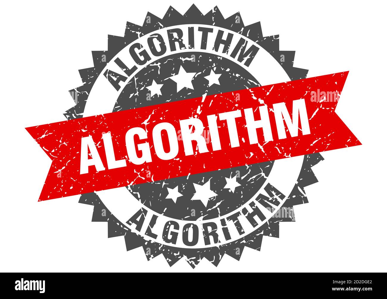 algorithm stamp. round grunge sign with ribbon Stock Vector Image & Art - Alamy