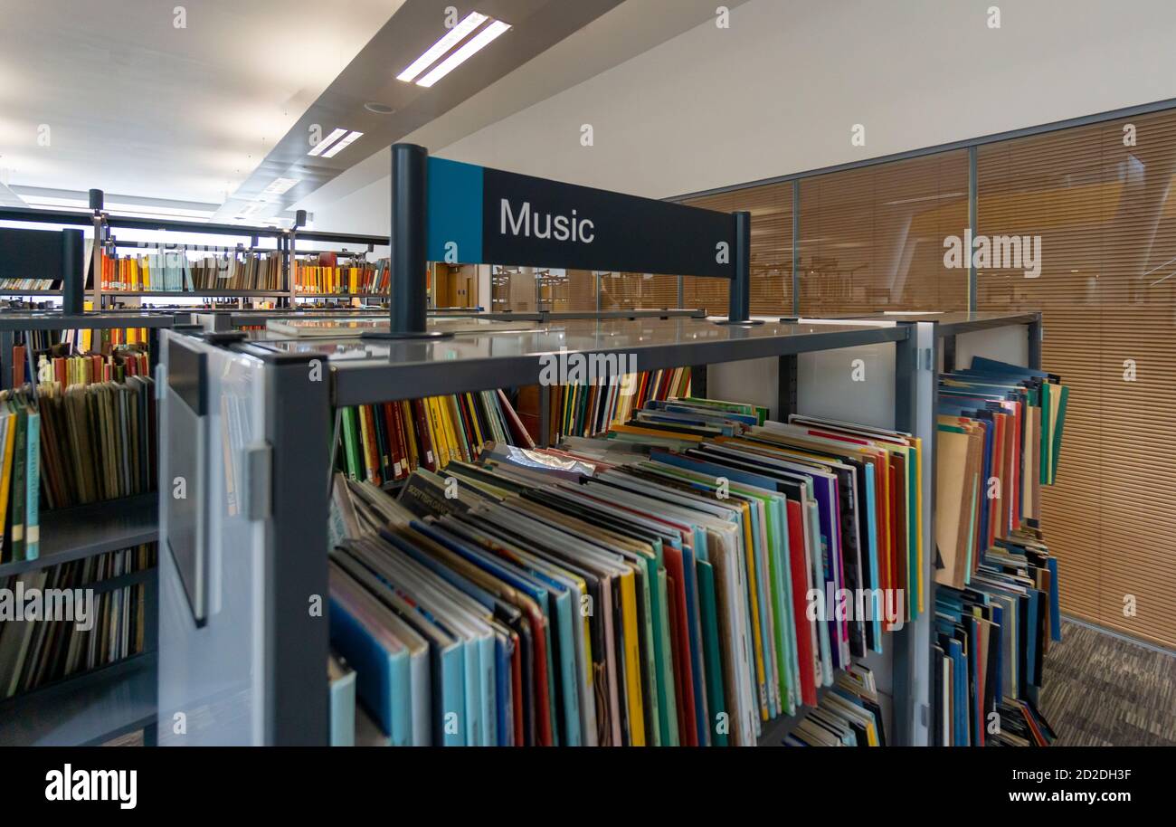 The music section of the Liverpool Central Library Stock Photo - Alamy