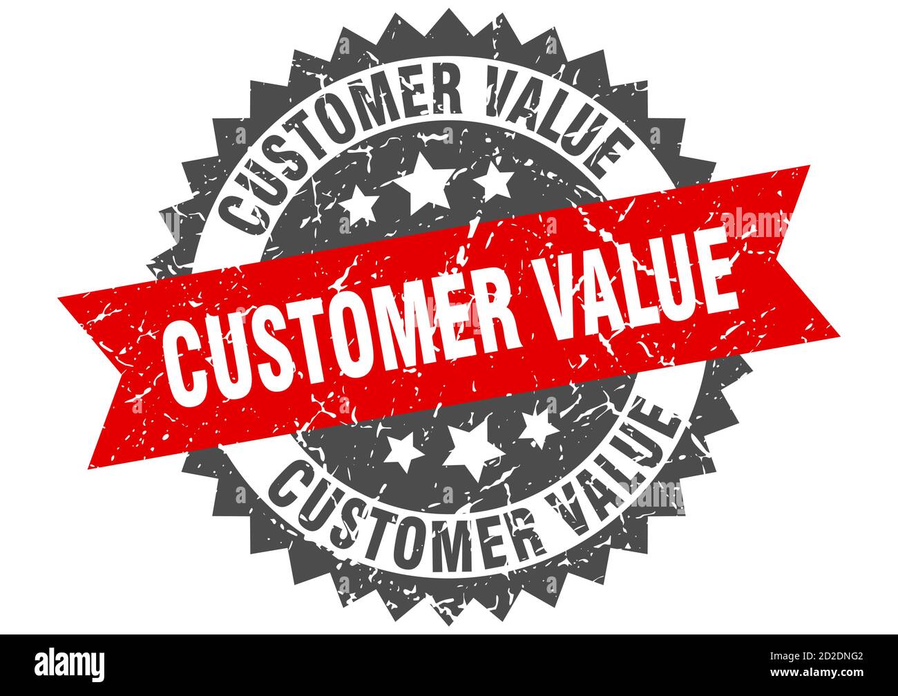 customer value stamp. round grunge sign with ribbon Stock Vector Image ...