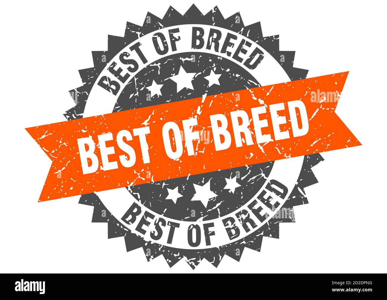 best of breed stamp. round grunge sign with ribbon Stock Vector Image ...