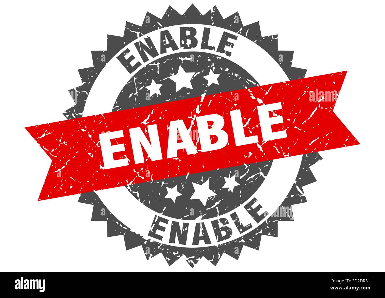 enable stamp. round grunge sign with ribbon Stock Vector Image & Art ...
